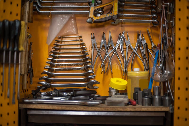 Group of Different Master Tools in the Workshop Stock Photo - Image of ...
