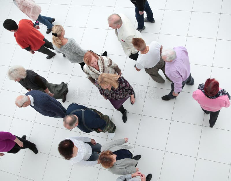 Group of Different Mature People Discussing Their Interests . Stock ...