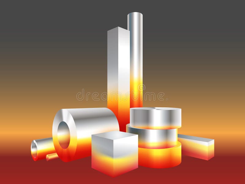 Group Different Melt Hot Metal Steel Objects Stock Vector ...