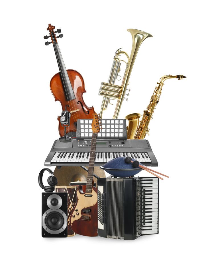 Group Different Musical Instruments White Stock Photos - Free & Royalty ...