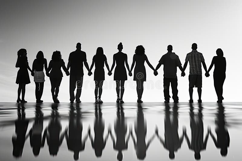 Group of Different People Holding Hands or Standing Together Stock ...