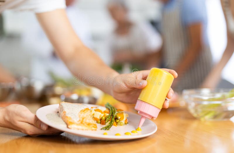 Group of People Learning How To Cook at Master Class Stock Photo ...