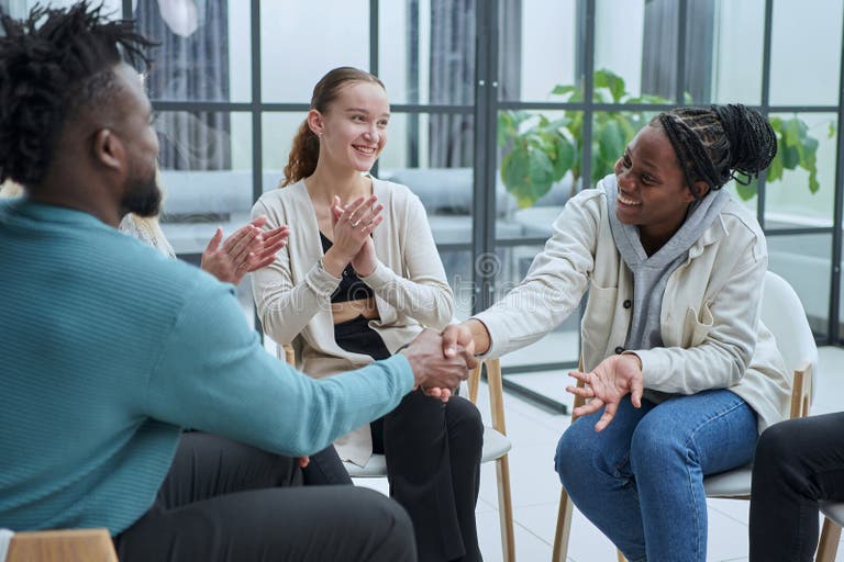 A Group of Different People are Talking about Something. Stock Photo ...