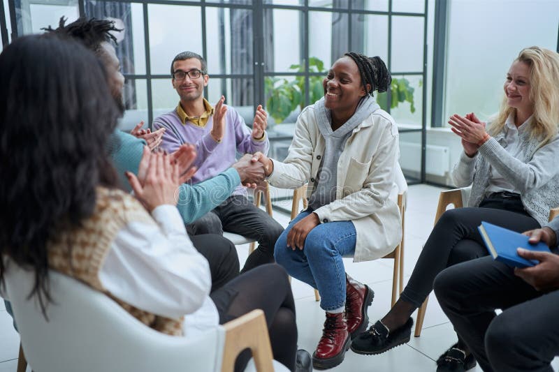 A Group of Different People are Talking about Something. Stock Photo ...