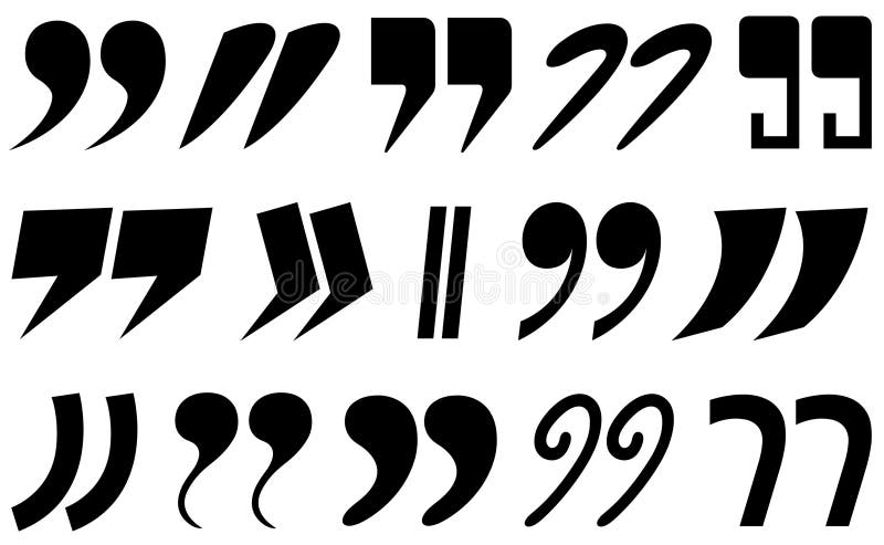 Group of Different Quotation Marks Symbols Stock Vector - Illustration ...