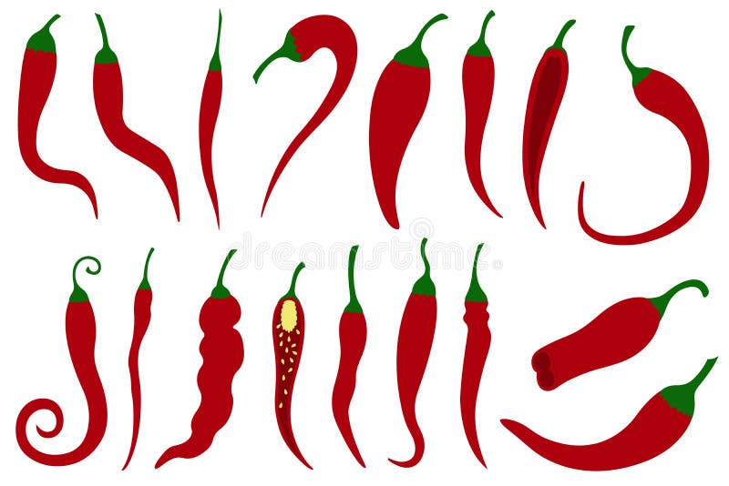 Chili Hot Peppers. Circle Label for Design Stock Vector - Illustration ...