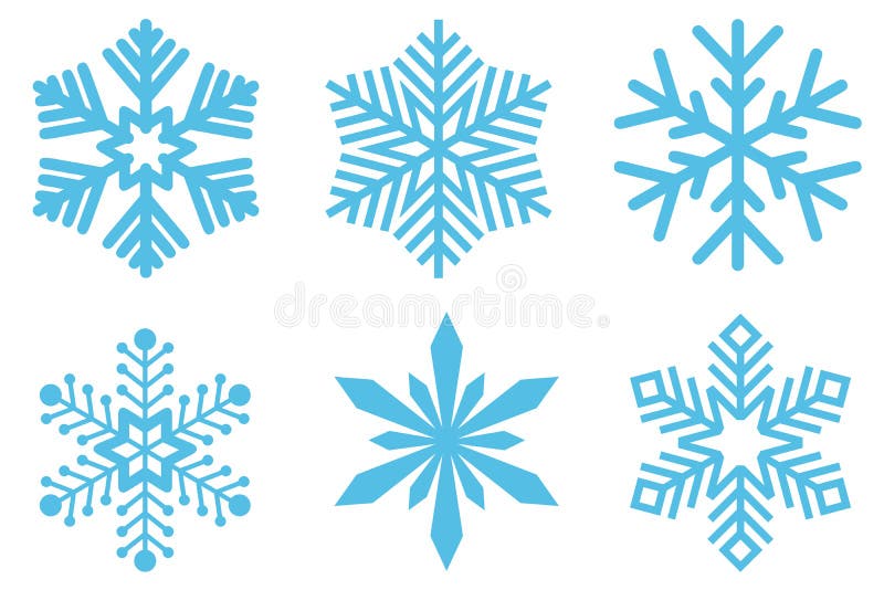 Group of Different Snowflakes Stock Vector - Illustration of decorative ...
