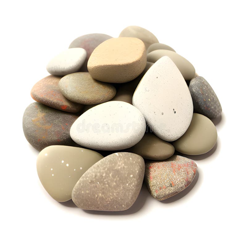A Group of Different Stones Isolated on White Stock Illustration ...