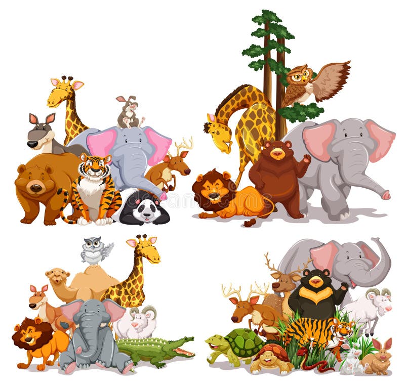 Group of Different Types of Animals Stock Vector - Illustration of duck ...