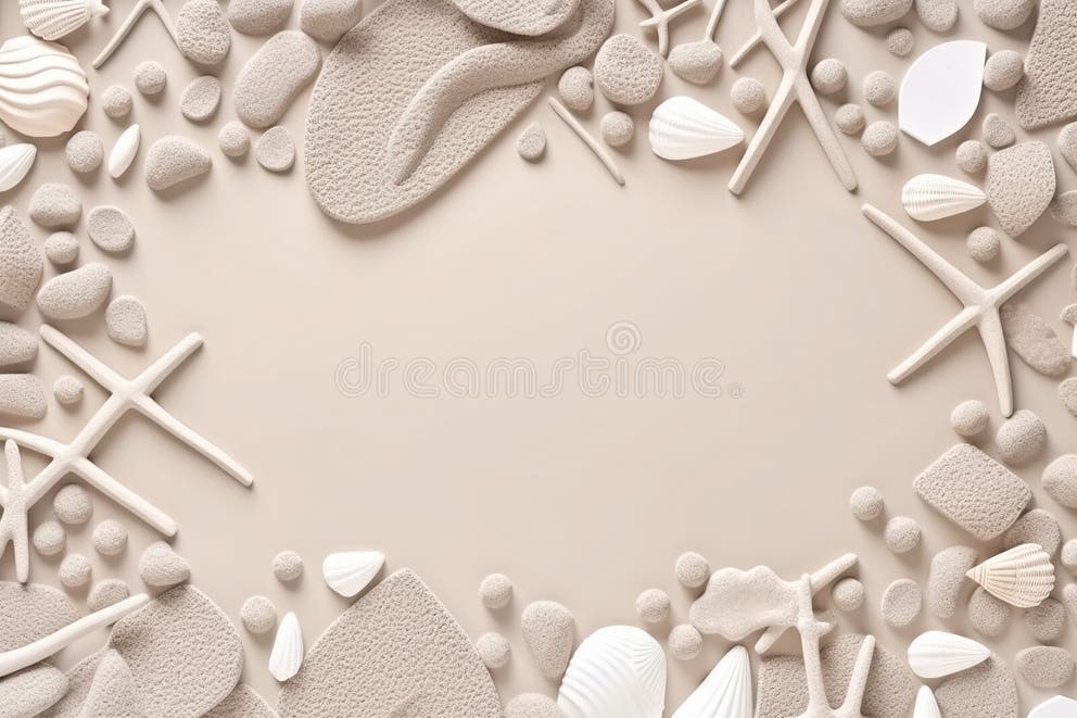 A Group of Different Types of Shells and Sticks. AI Generative Image ...