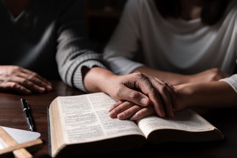 Group of Different Women Praying Together, Christians and Bible Study ...