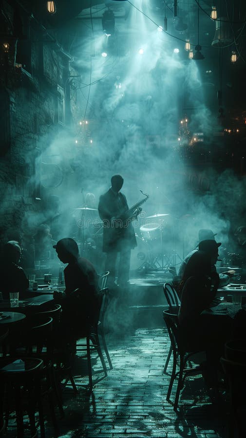 A Group of Diners Enjoying Their Meals at Tables in a Dimly Lit ...