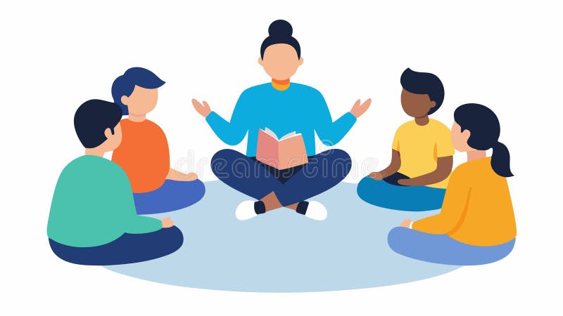 Group Discussion Circle Students Sitting in a Circle Discussing a Story ...