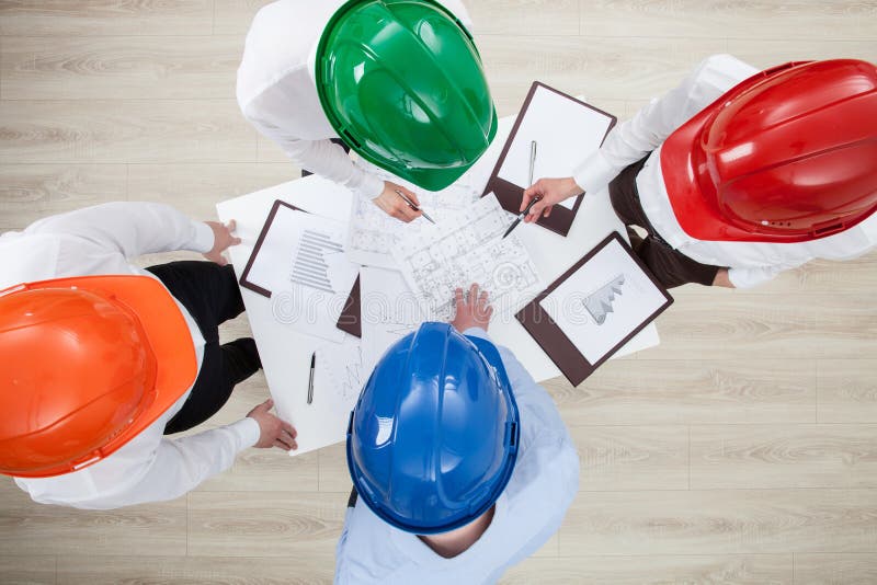 Group Discussion in a Construction Company Stock Photo - Image of ...