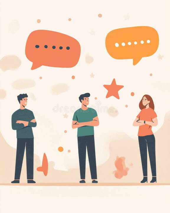 Group Discussion with Speech Bubbles and Positive Interaction in ...