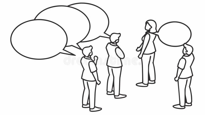 Group Discussion Speech Bubbles Vector Team Communication, Vector ...