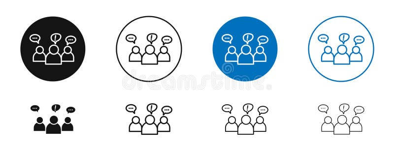 Group Discussion Thin Line Vector Icon Set Stock Vector - Illustration ...