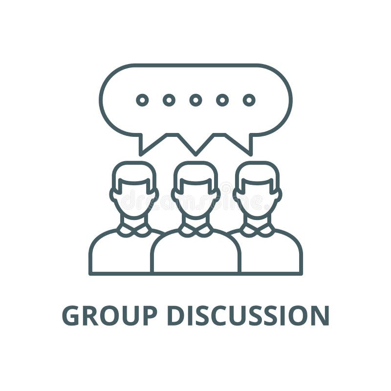 Group Discussion Vector Line Icon, Linear Concept, Outline Sign, Symbol ...