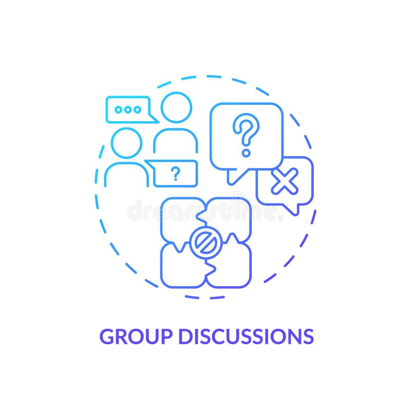 Group Discussions Blue Gradient Concept Icon Stock Vector ...