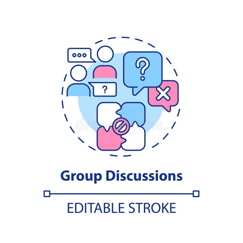 Group Discussions Multi Color Concept Icon Stock Vector - Illustration ...