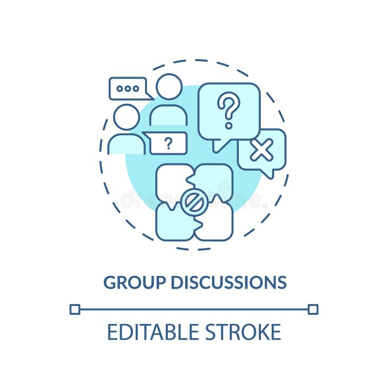 Group Discussions Soft Blue Concept Icon Stock Vector - Illustration of ...
