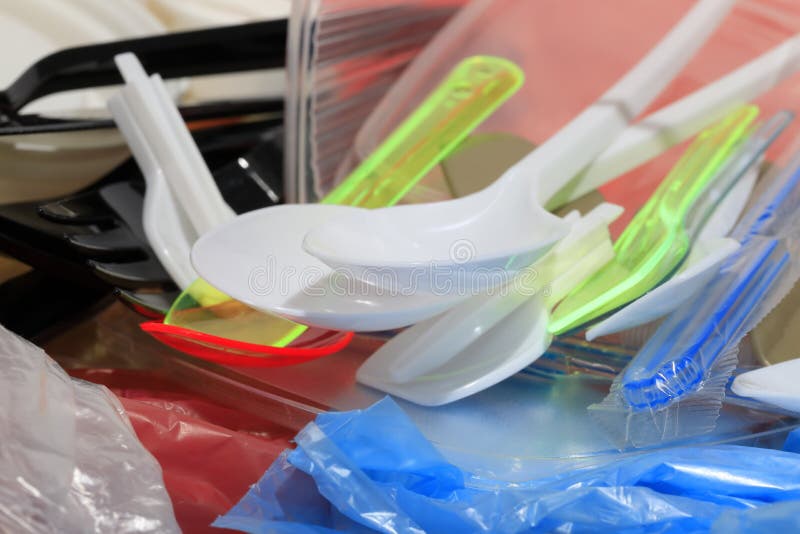 Group of Disposable Plastic Objects Stock Photo - Image of plastic ...