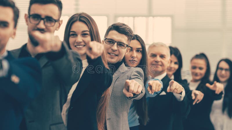 Group of Diverse Business People Pointing Forward Stock Photo - Image ...