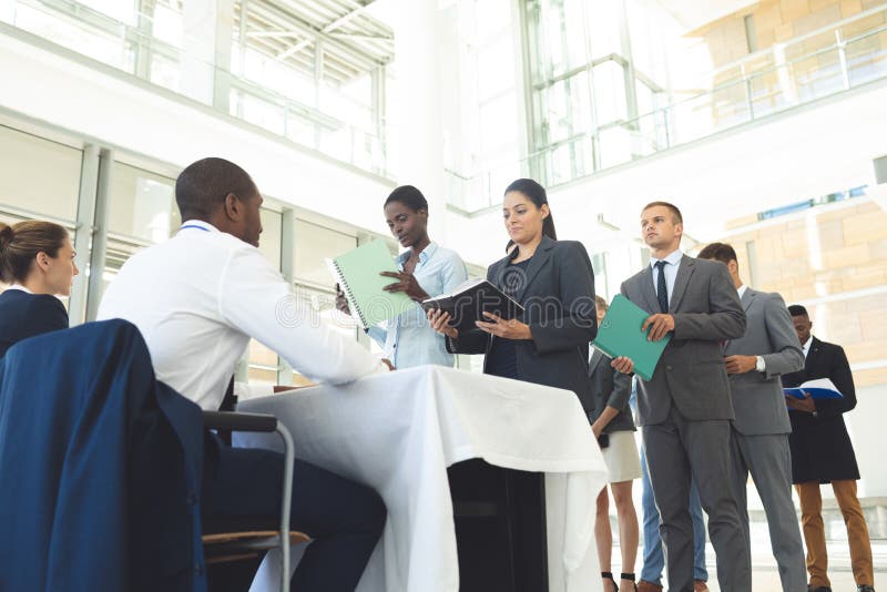 Group of Diverse Business People Queuing Up for Interview Stock Image ...