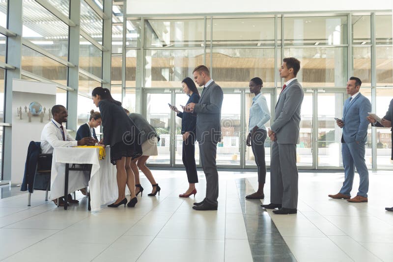 Group of Diverse Business People Queuing Up for Interview Stock Photo ...