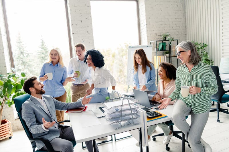 Group of Diverse Business Professionals Collaborating in a Modern ...