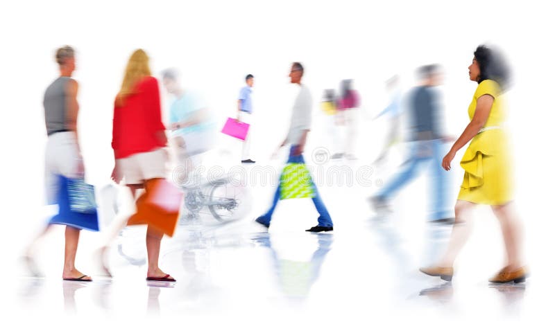 Group of Diverse Busy People Shopping Stock Image - Image of colorful ...