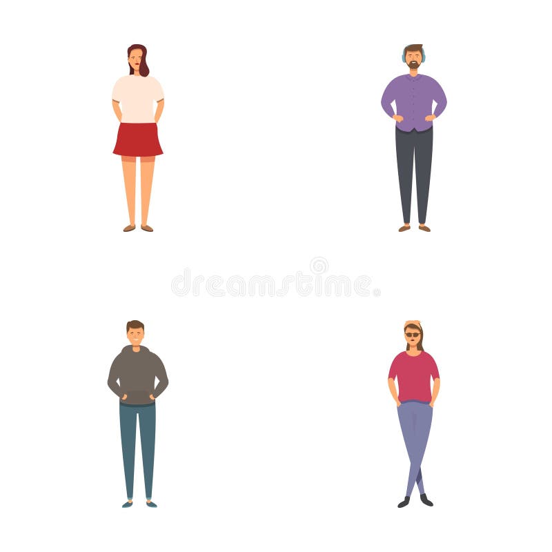 Group of Diverse Cartoon Characters Standing Stock Vector ...