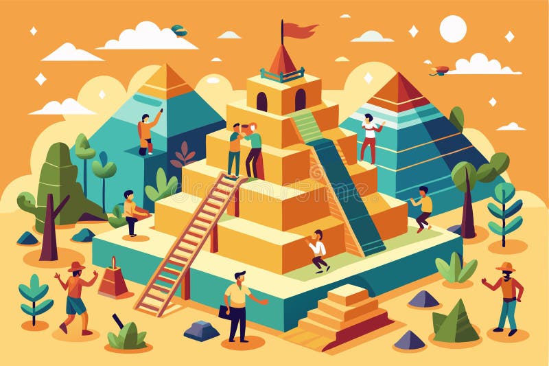 A Group of Diverse Characters Collaborates To Construct a Colorful ...