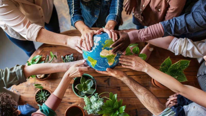 A Group of Diverse Children Holding a Globe in Their Hands, Symbolizing ...