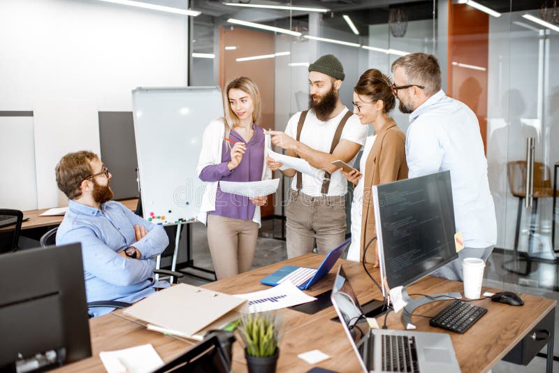 Office Work with Diverse Coworkers Stock Photo - Image of corporate ...