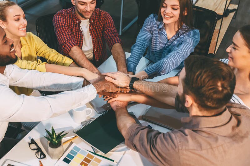 Enthusiastic Team Collaboration in Modern Office during Daytime Stock ...