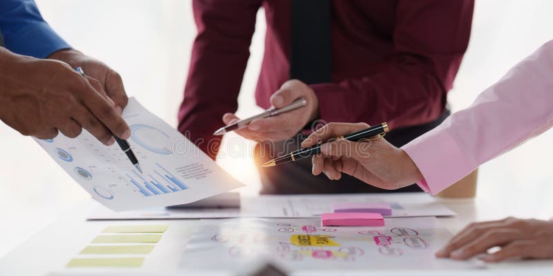 Group of Diverse Creative Discussion about Analyzing Data Financial ...