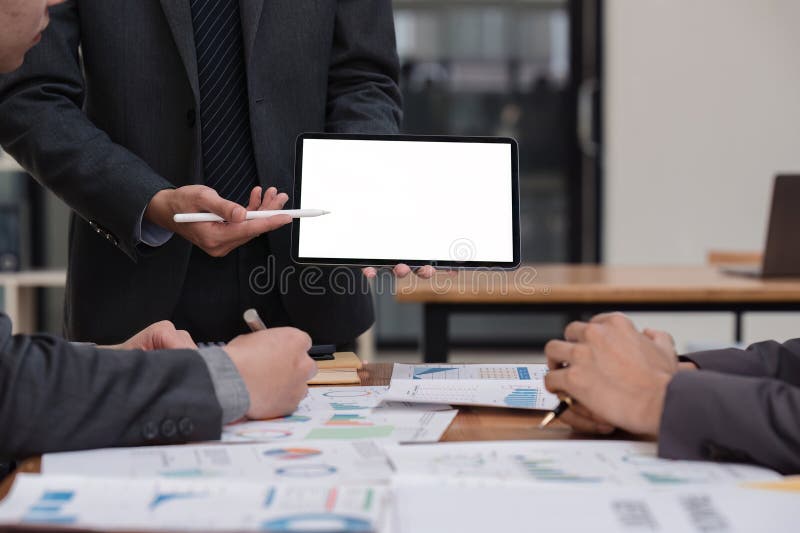 Group of Diverse Creative Discussion about Analyzing Data Financial ...