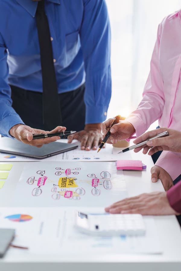 Group of Diverse Creative Discussion about Analyzing Data Financial ...