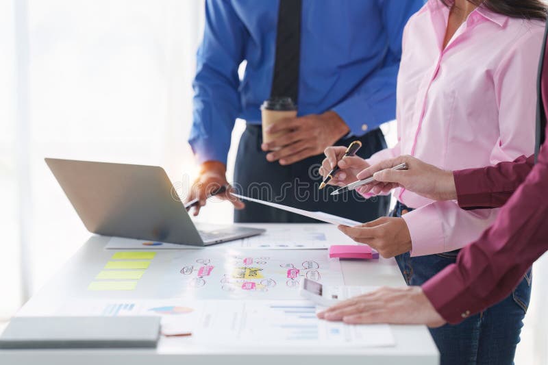 Group of Diverse Creative Discussion about Analyzing Data Financial ...