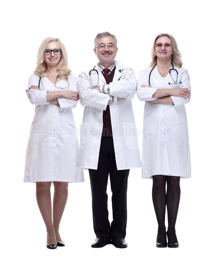 Group of Diverse Doctors Standing Together. Isolated on a White Stock ...