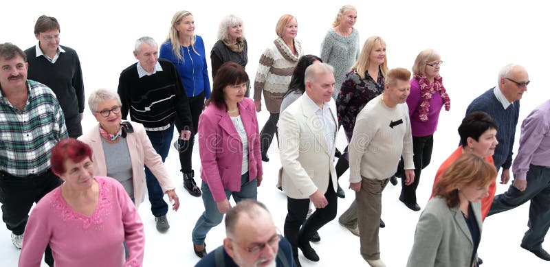 Group of Diverse Elderly People Standing Together and Looking Forward ...