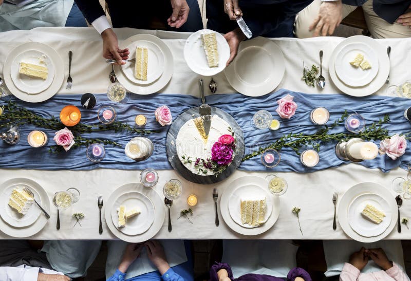 Group of Diverse Friends Gathering Eating Cakes Together Stock Photo ...