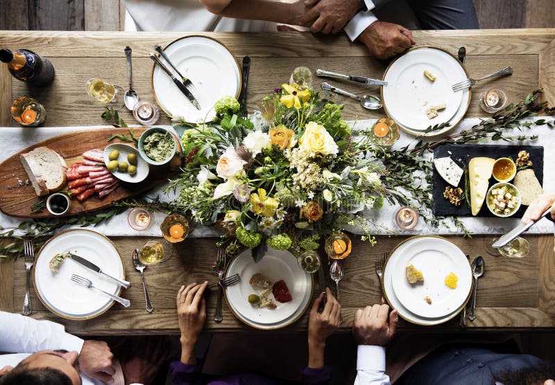Group of Diverse Friends Gathering Having Food Together Stock Photo ...