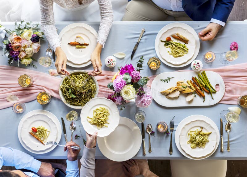 Group of Diverse Friends Gathering Having Food Together Stock Photo ...
