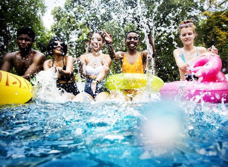 250 Diverse Friends Group Pool Photos - Free & Royalty-Free Stock ...
