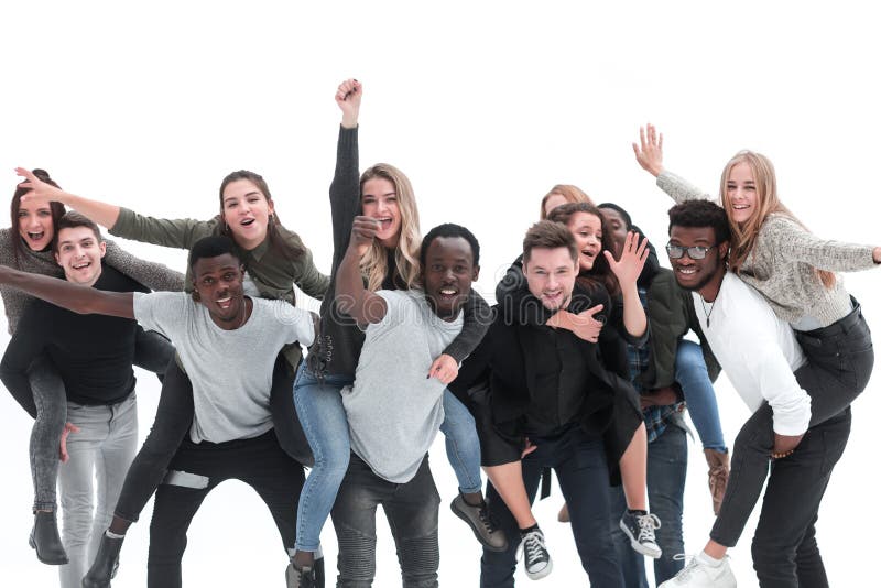 Group of Diverse Fun-loving Young People Standing Together Stock Image ...