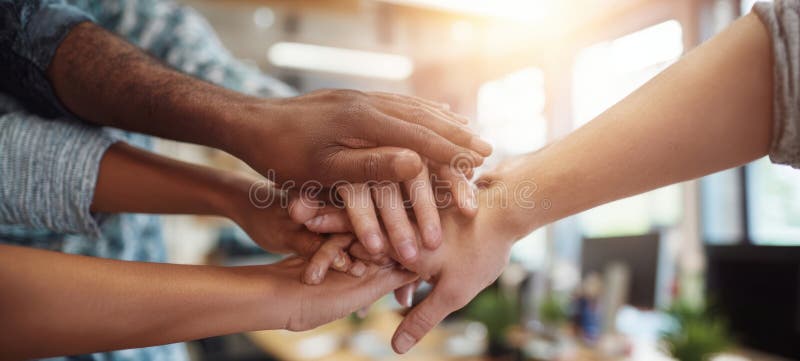 The Group of Diverse Hands Coming Together in a Supportive Teamwork ...