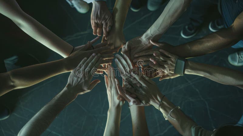 A Group of Diverse Hands Coming Together in Unity and Strength AIG535 ...