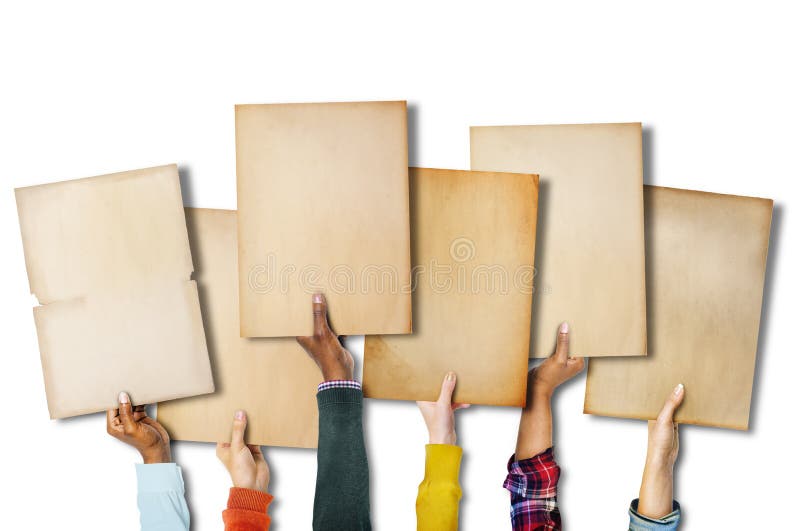Group Diverse Hands Holding Old Papers Stock Photos - Free & Royalty ...